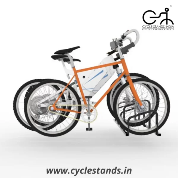 04 Bikes Floor Mount Staggered Bicycle Rack - Cycle Stands India