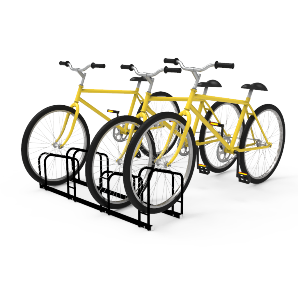 04 Bikes Floor Mount Staggered Bicycle Rack - Cycle Stands India